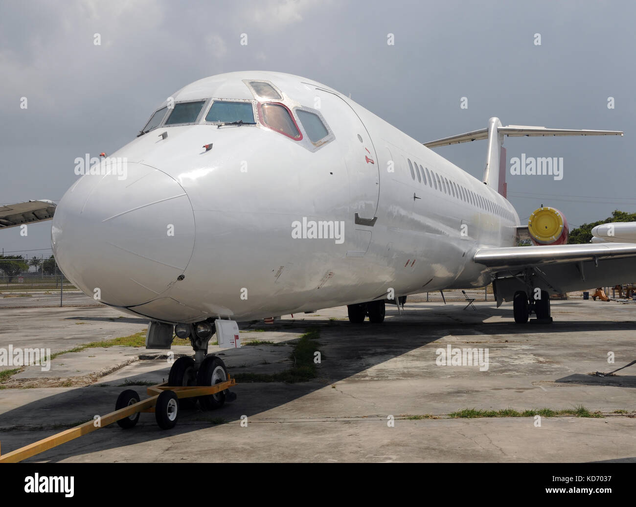 Passenger jet airplane parked for storage Stock Photo - Alamy