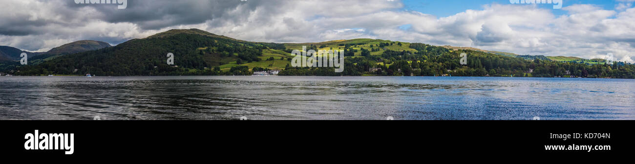 Panoramic Of Lake Windermere Stock Photo - Alamy