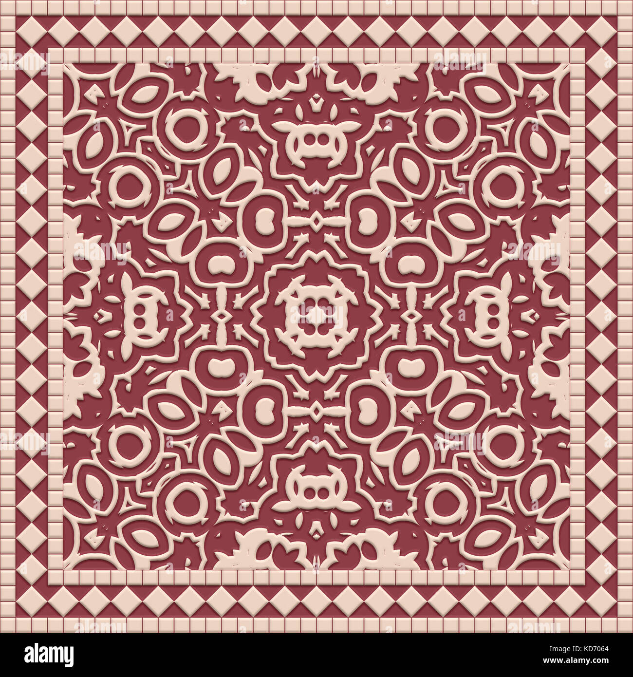 Intricate detailed ceramic tile closeup view Stock Photo - Alamy