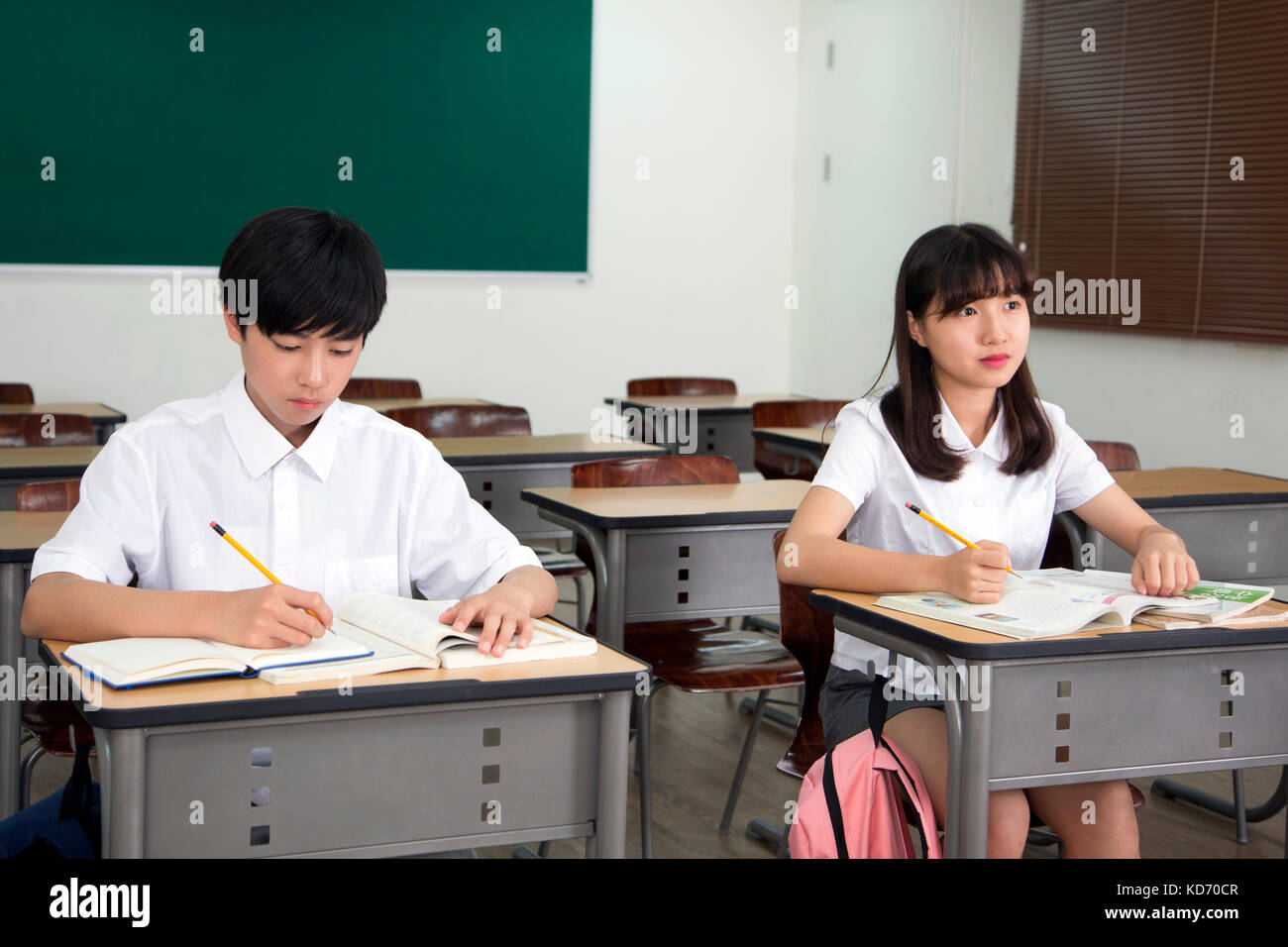 Middle school girl studying profile hi-res stock photography and images ...