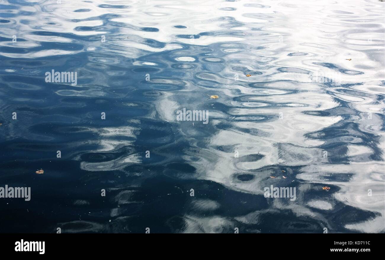 Water surface blue light waves with reflections Stock Photo - Alamy