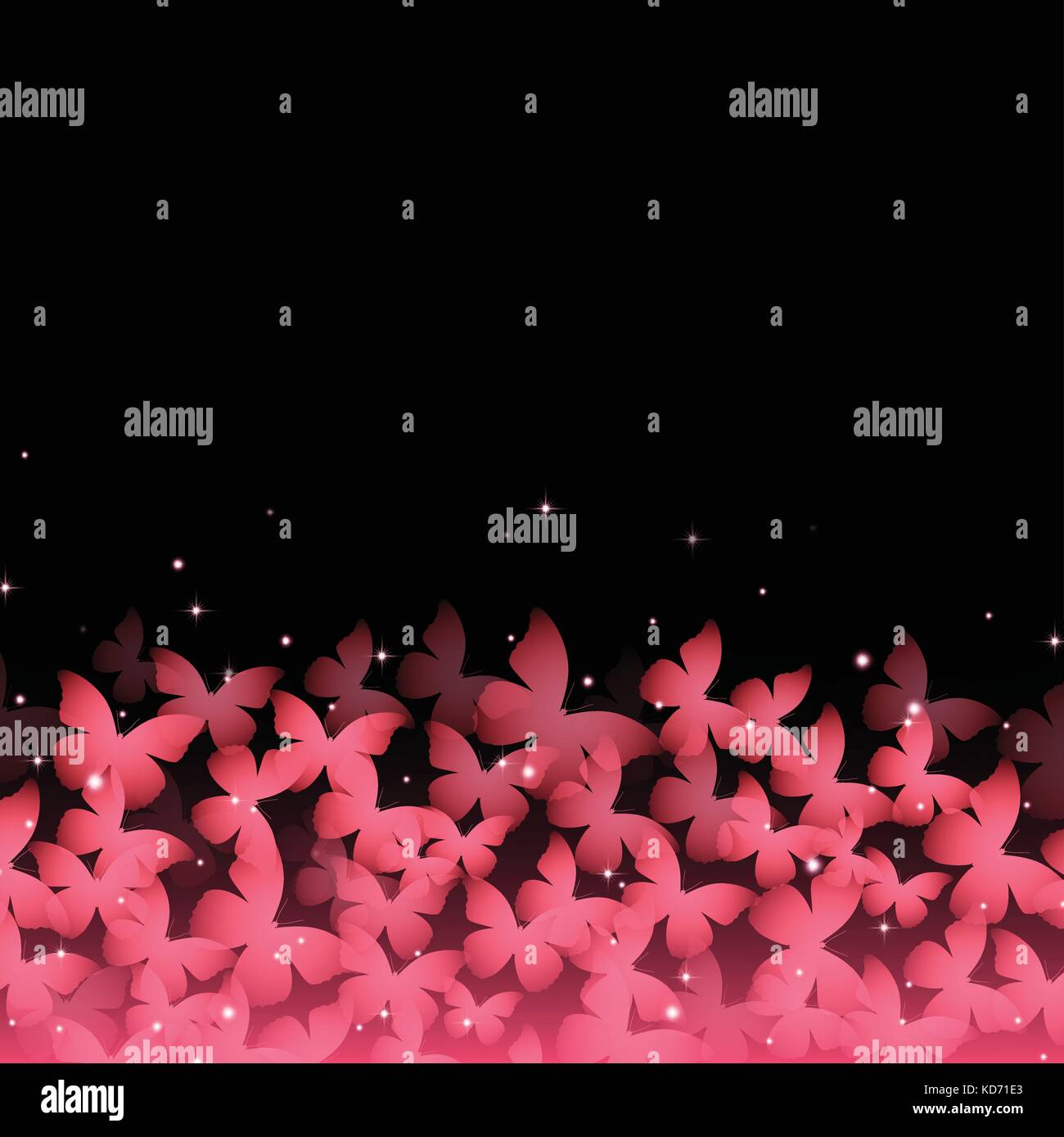 Banner with neon butterflies on black background Stock Vector Image ...