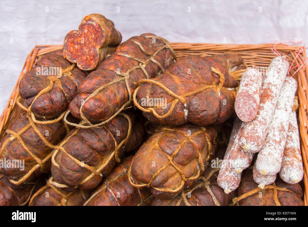 Kulen is famous authentic spicy sausage typical Slavonian dried Meat of ...