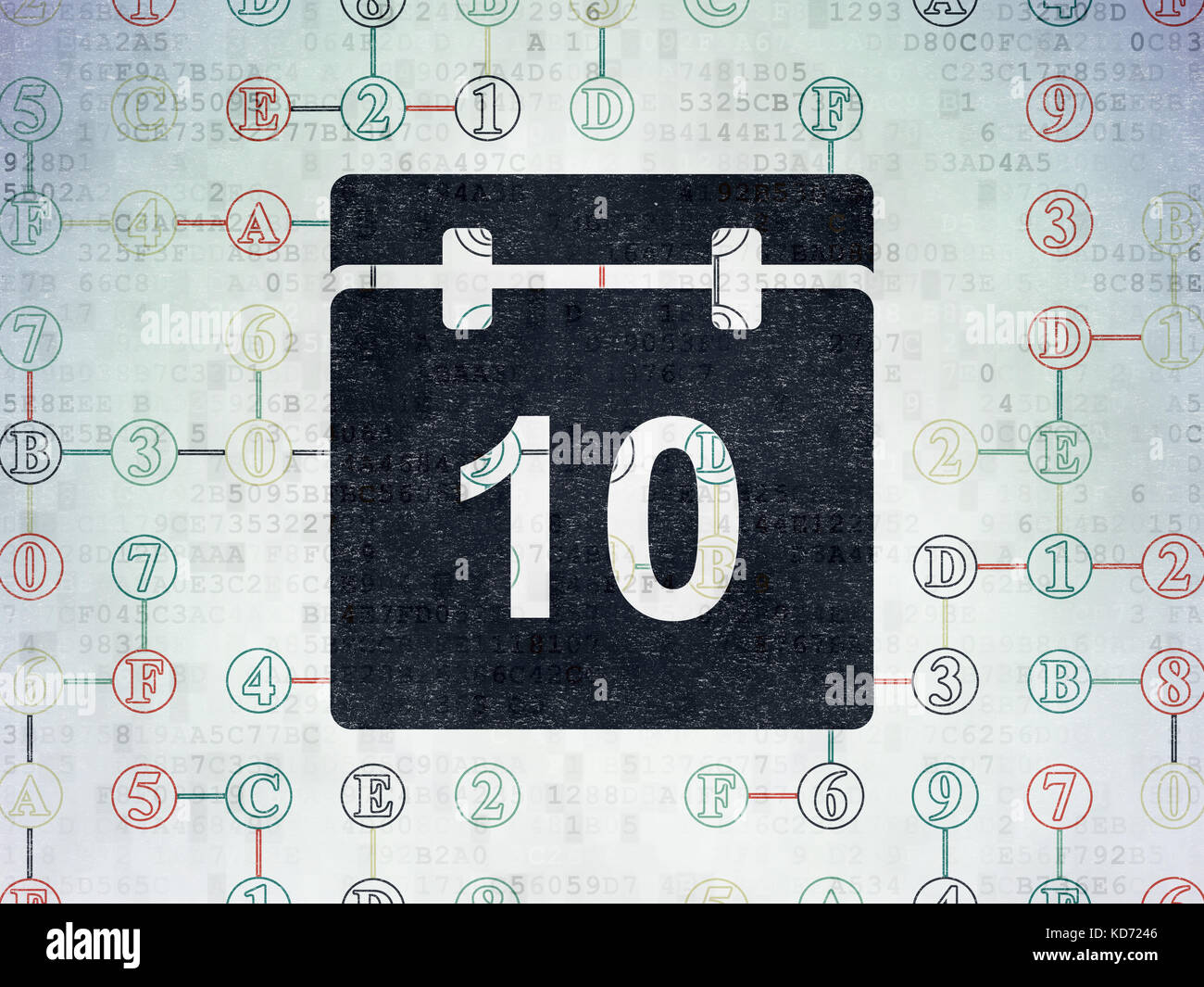 Timeline concept: Calendar on Digital Data Paper background Stock Photo ...