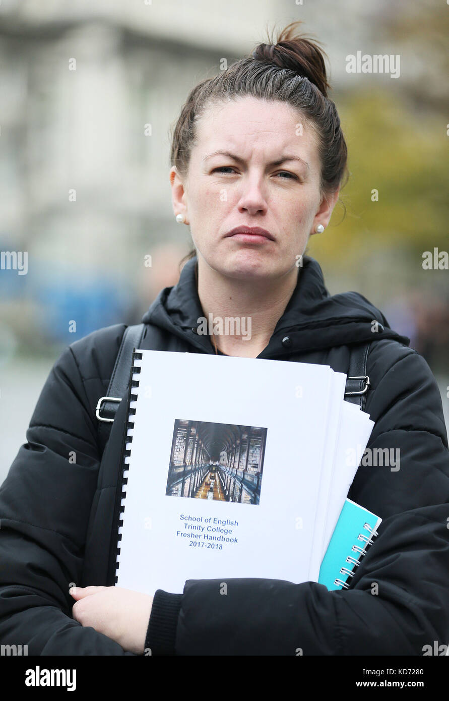 Erica Fleming who experienced homelessness pictured at Trinity College ...
