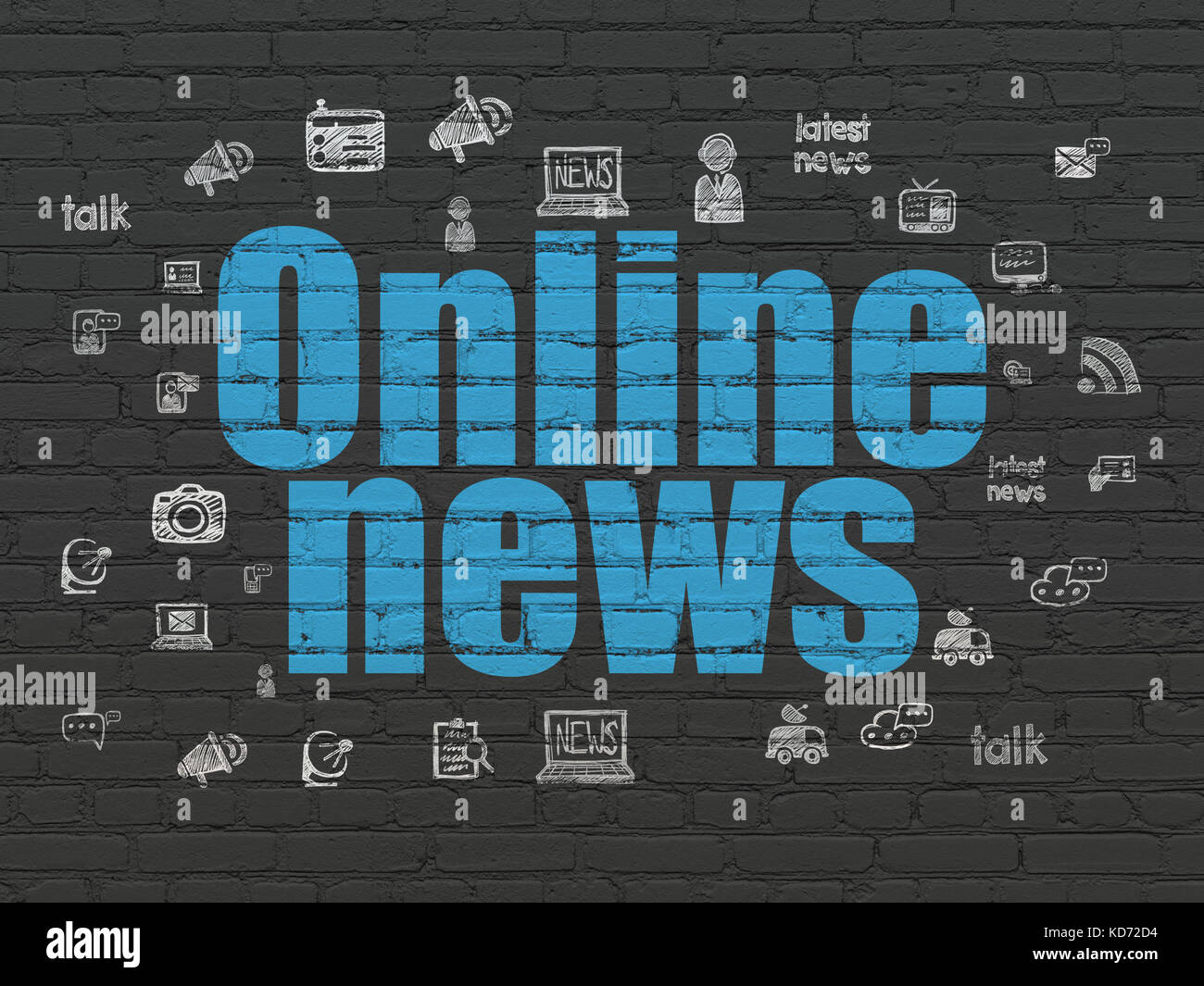 News concept: Online News on wall background Stock Photo - Alamy