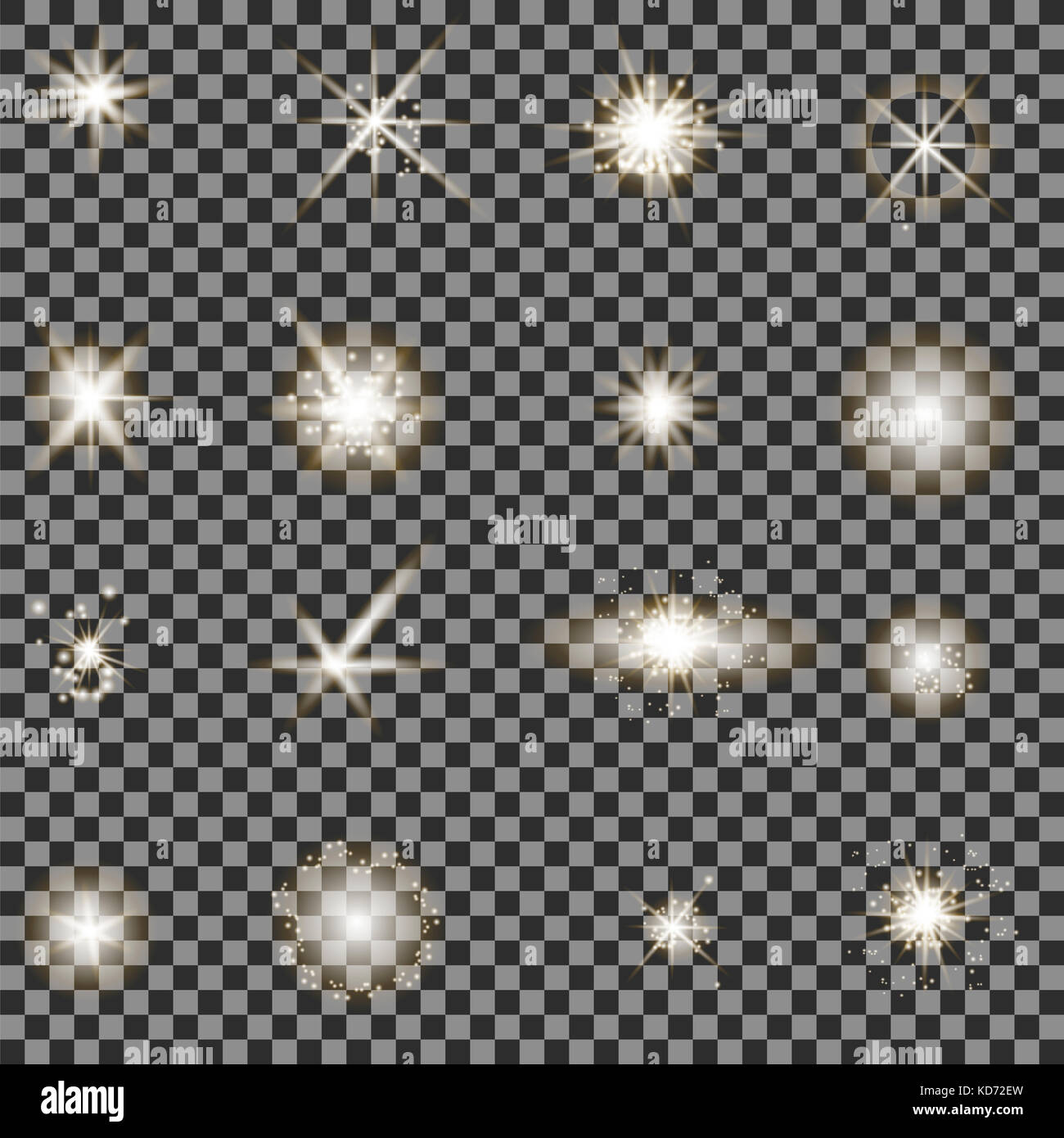 Set of Different White Lights Stock Photo - Alamy
