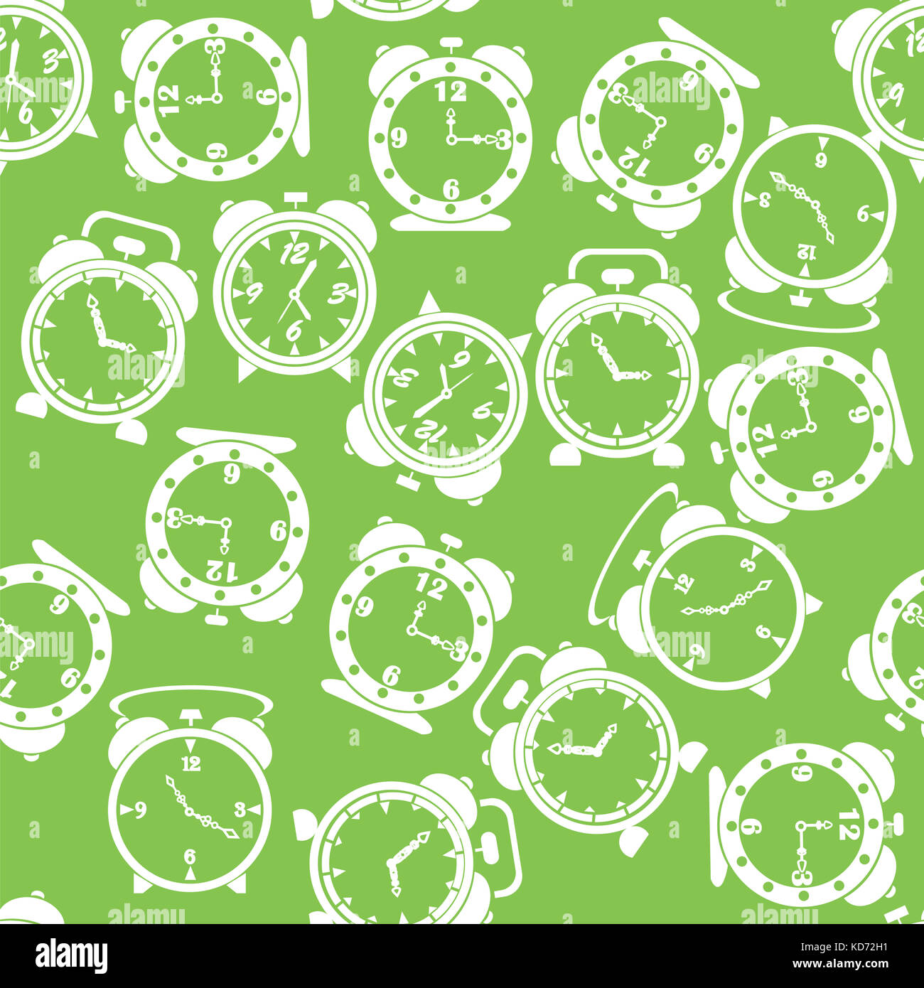 Silhouettes of Clock Icon Seamless Pattern Stock Photo - Alamy