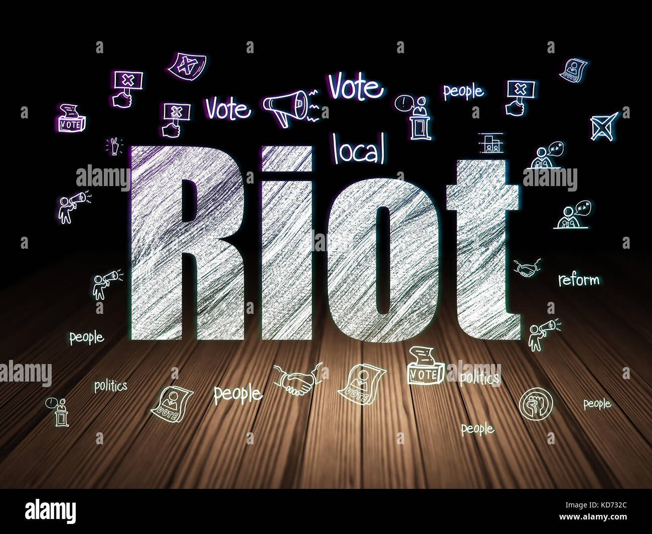 Politics concept: Riot in grunge dark room Stock Photo - Alamy