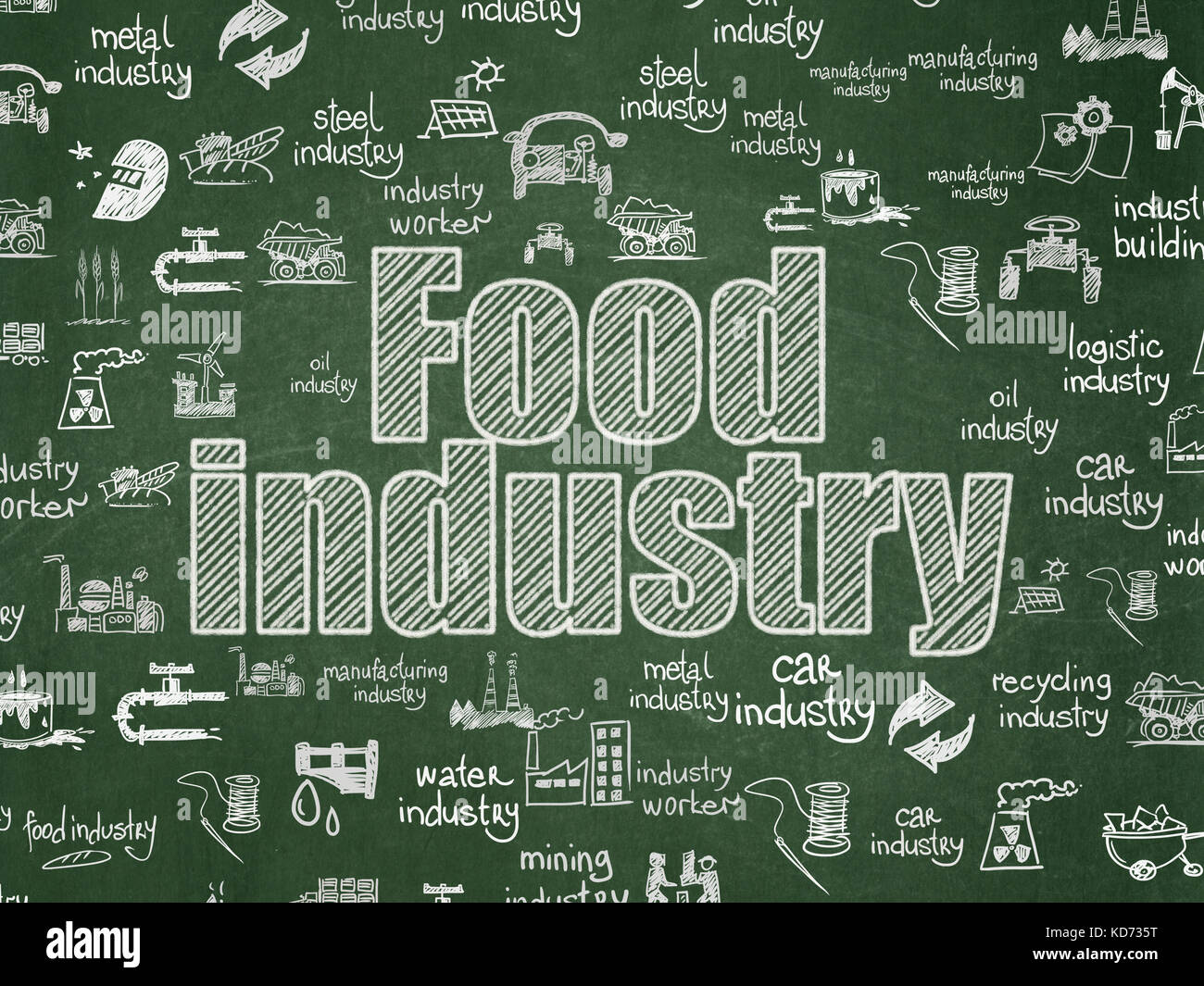 Industry concept: Food Industry on School board background Stock Photo ...