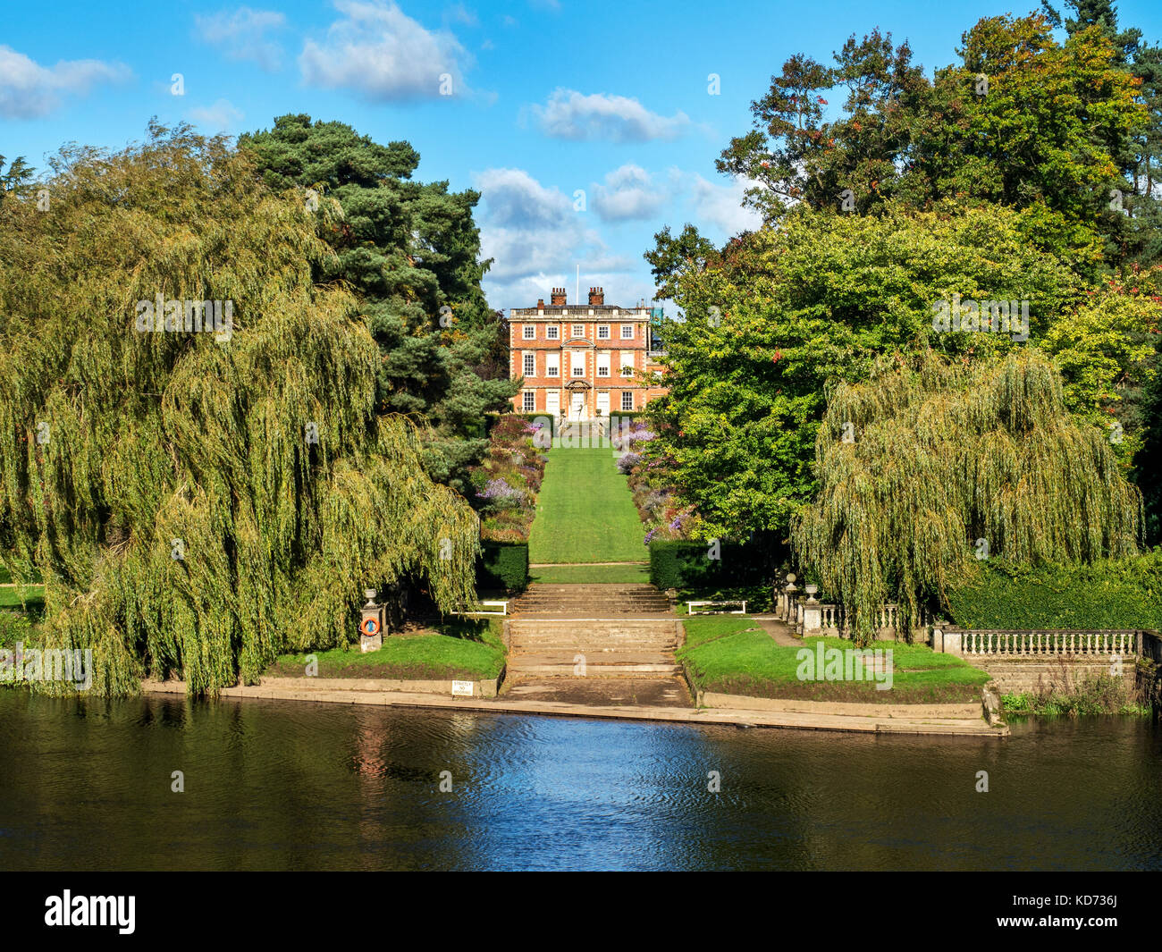 Newby Hall from the River Ure near Ripon Yorkshire England Stock Photo ...