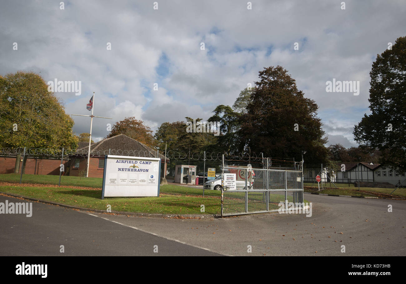 A sign for Netheravon Airfield in Wiltshire, where Army sergeant Emile ...