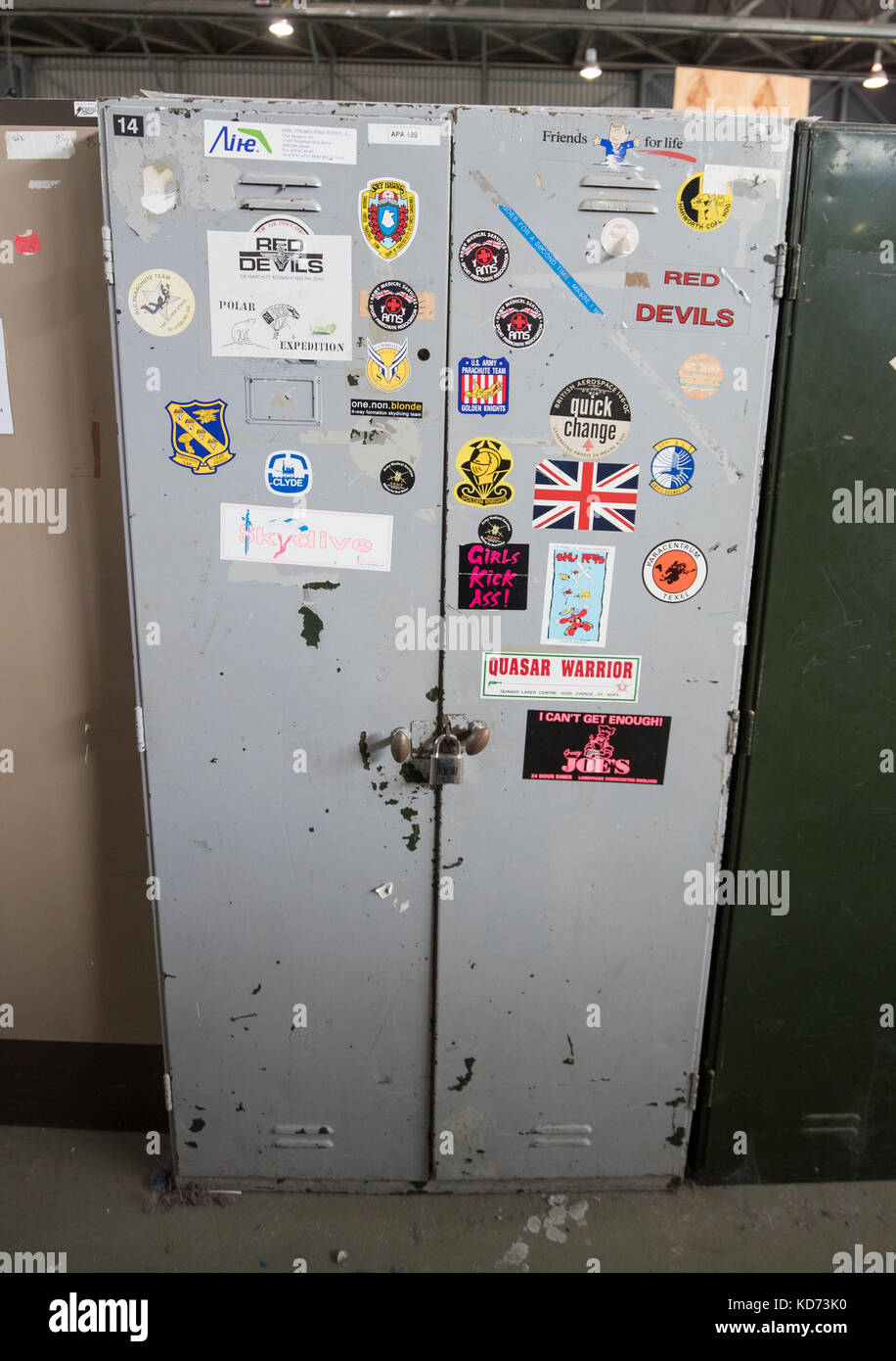 A view of the locker at Netheravon Airfield in Wiltshire, where Army ...
