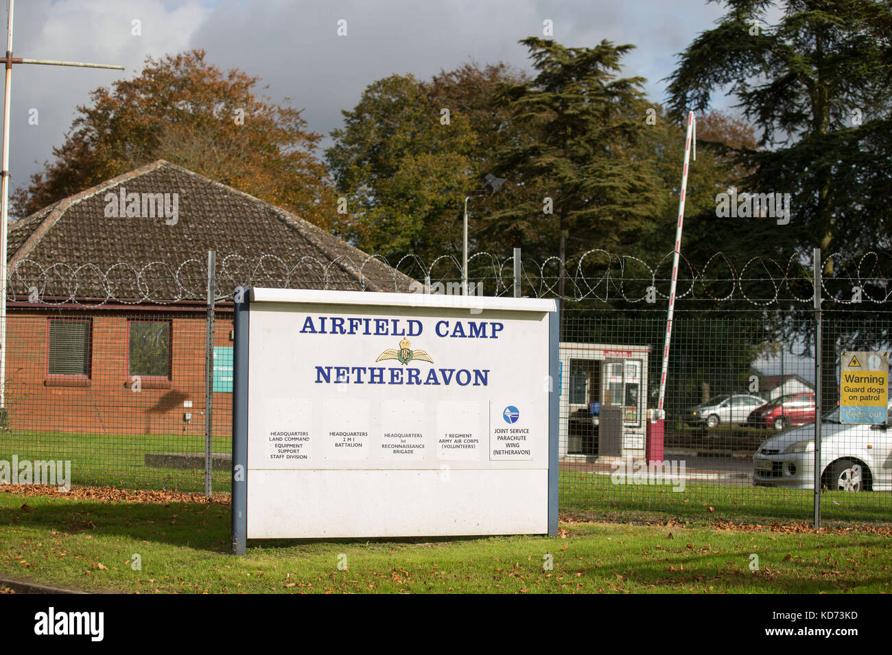 A sign for netheravon airfield in wiltshire hi-res stock photography ...
