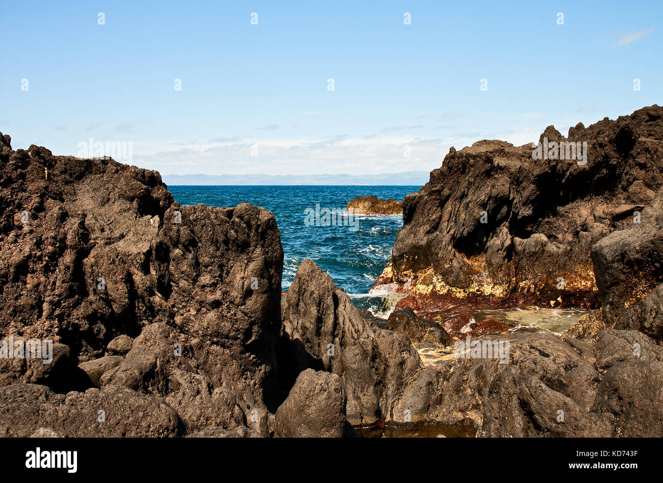 Atlantic ocean at coast of volcanic island Pico Stock Photo - Alamy