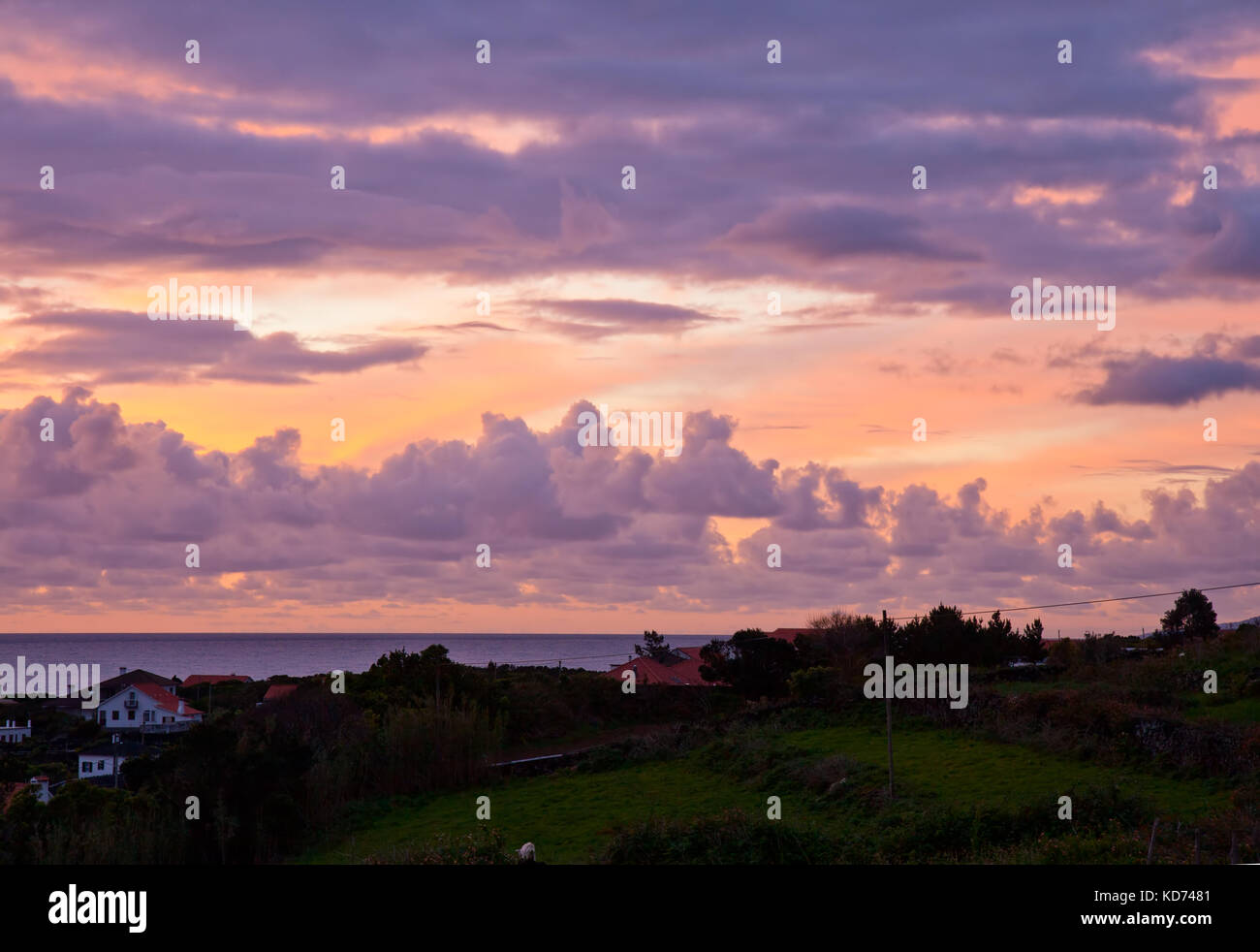 Sunrise over the Atlantic, Azores, island Pico Stock Photo - Alamy