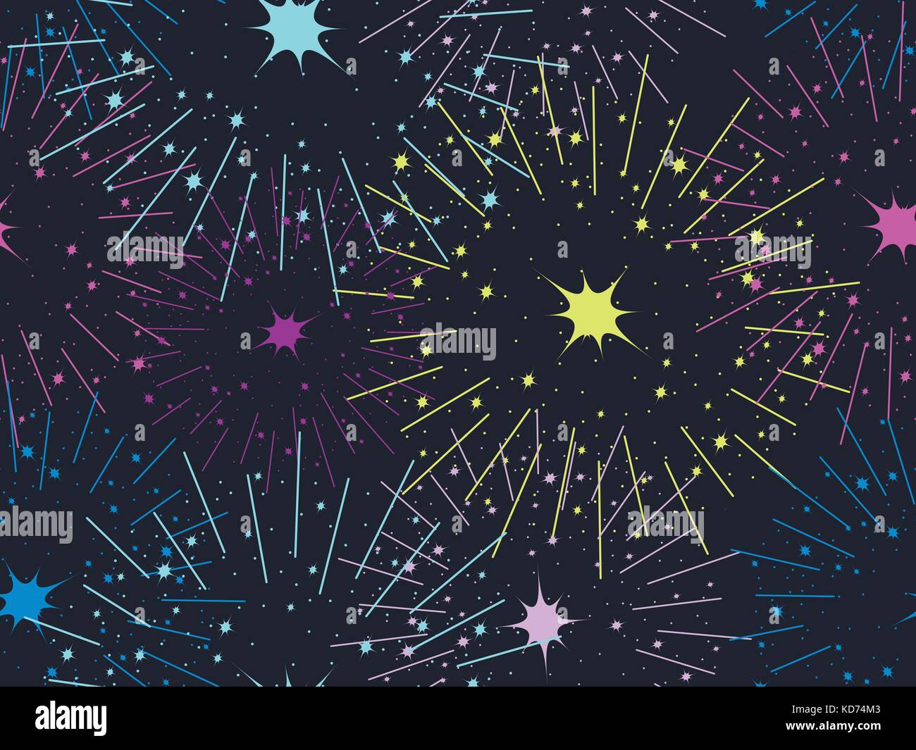 Fireworks seamless pattern. Festive background. Vector illustration ...