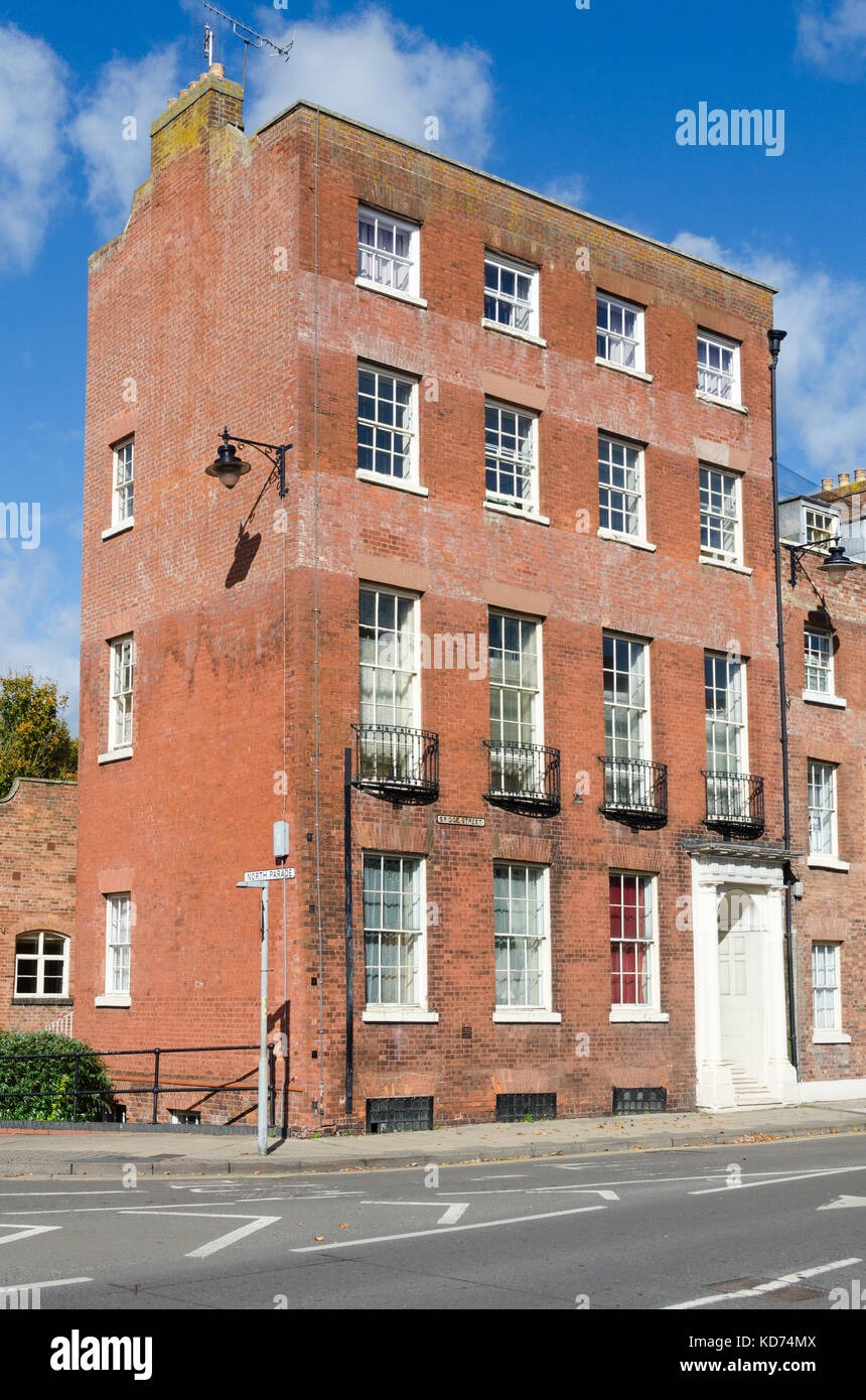 Row of Georgian red brick buildings in Bridge Street, Worcester Stock ...