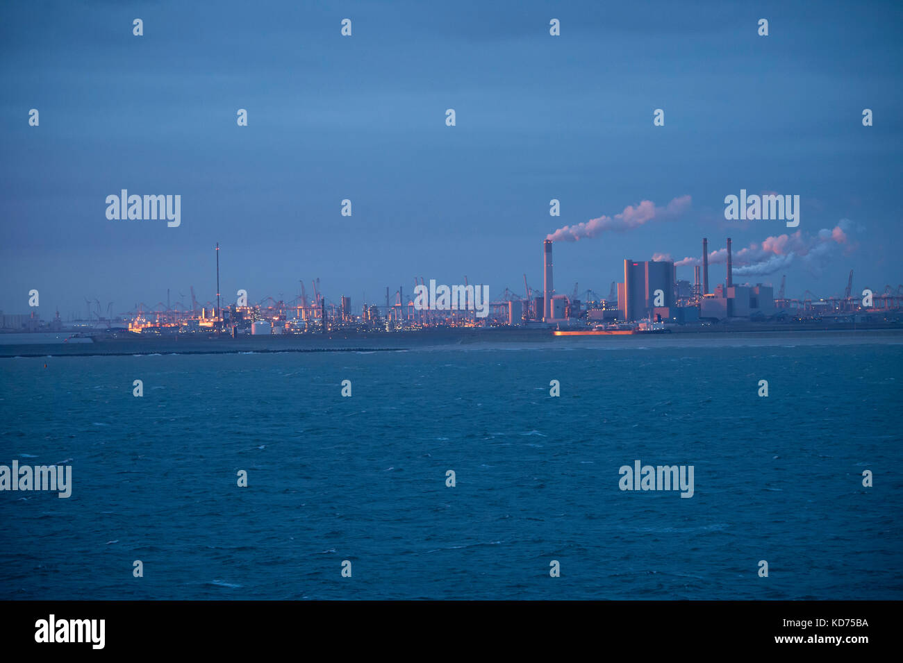 Port of Rotterdam at dawn, viewed from offshore Stock Photo - Alamy
