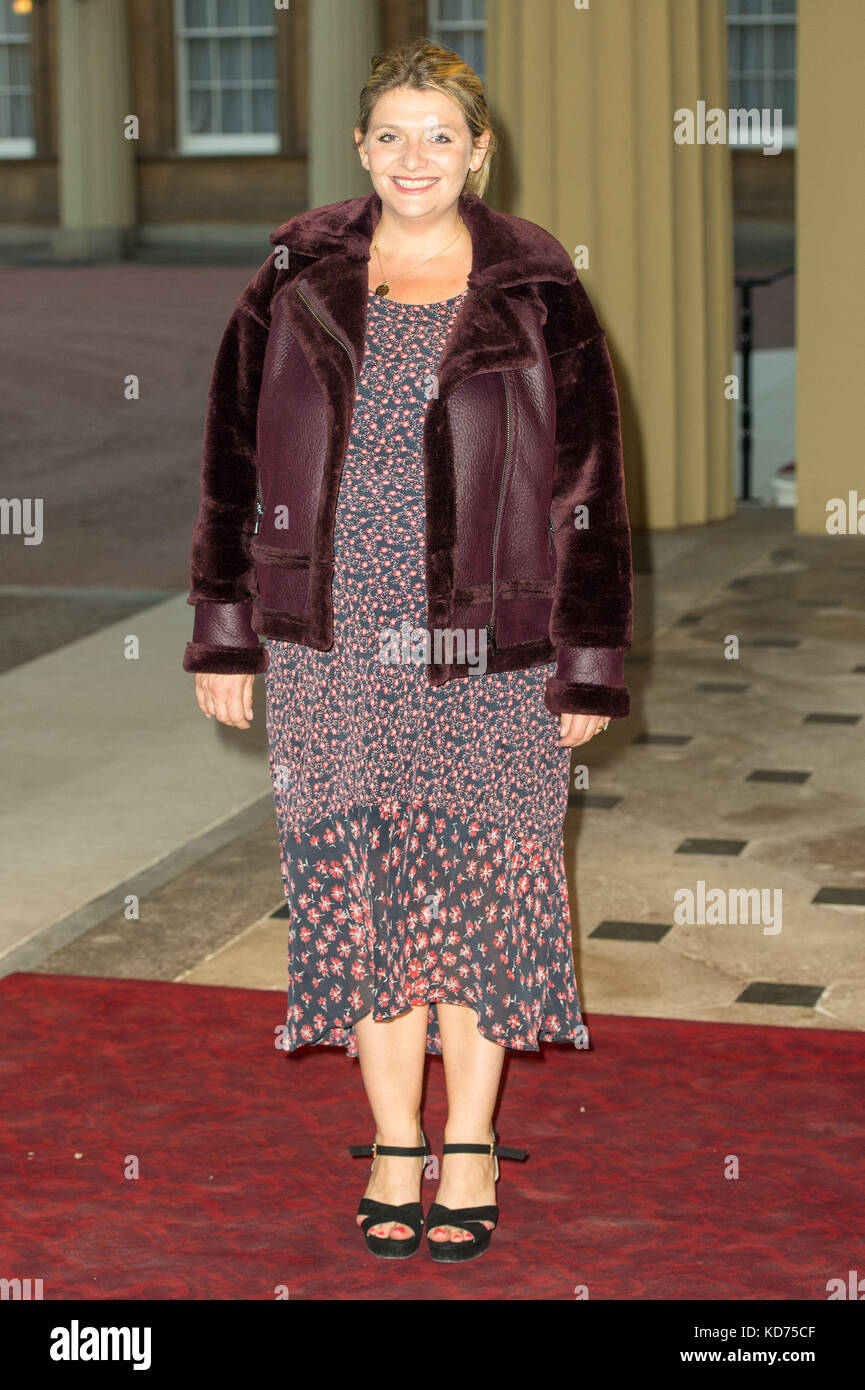 Bryony Gordon arrives at the Grand Entrance at Buckingham Palace ...