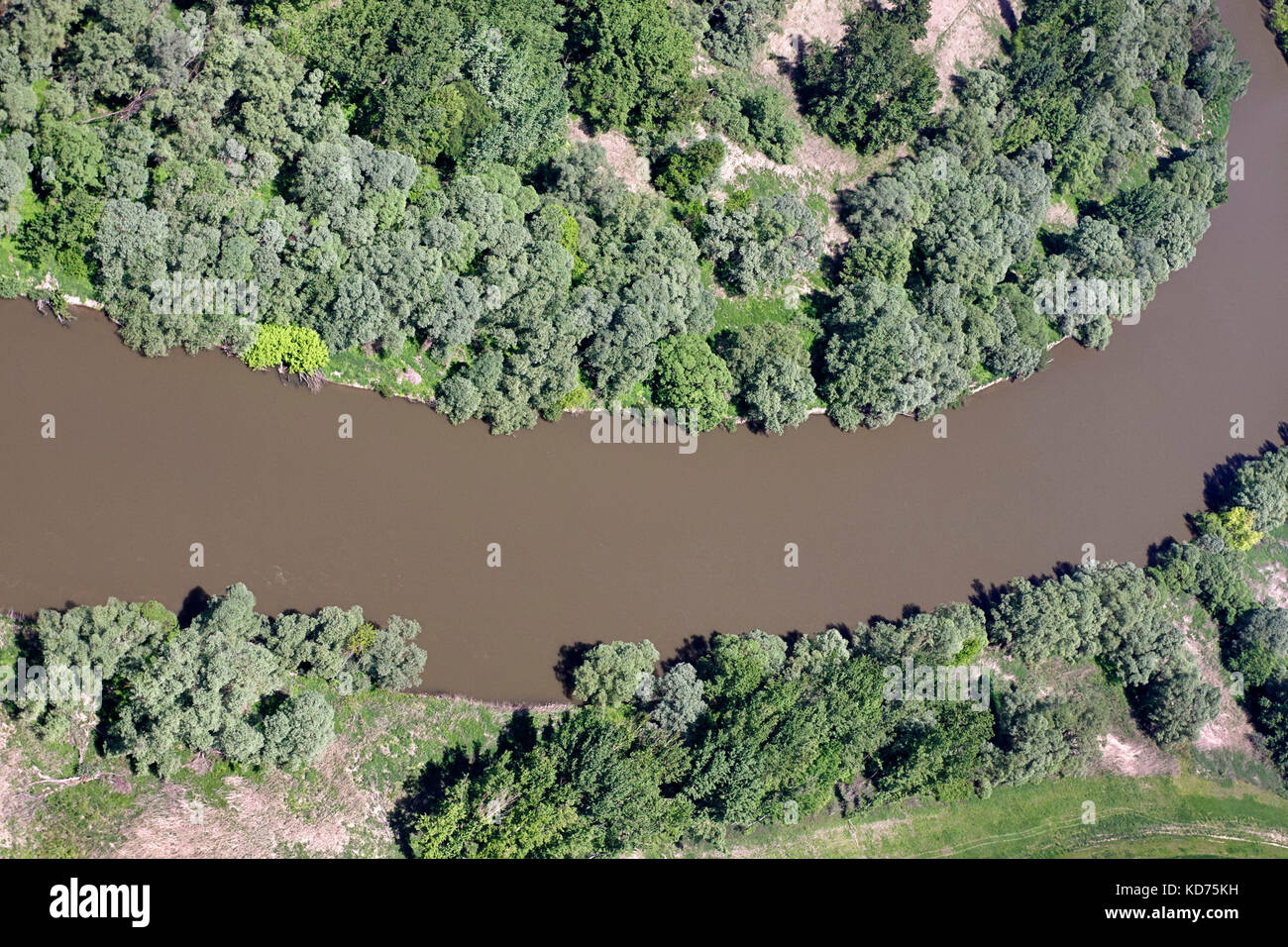 The lower stretch of the Mura River, Croatia Slovenia and Hungary Stock ...