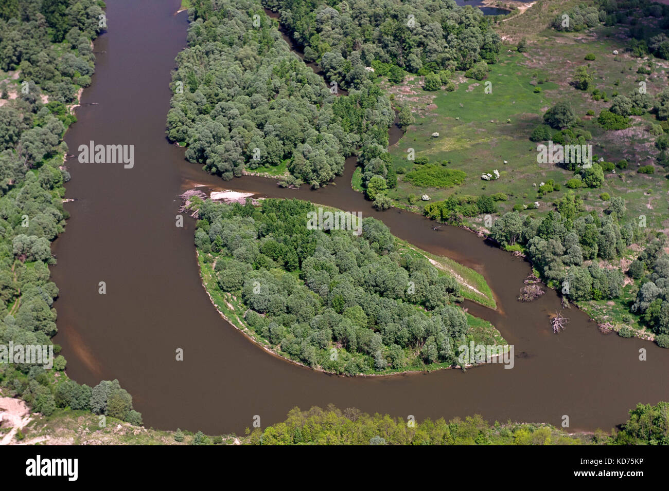 The lower stretch of the Mura River, Croatia Slovenia and Hungary Stock ...