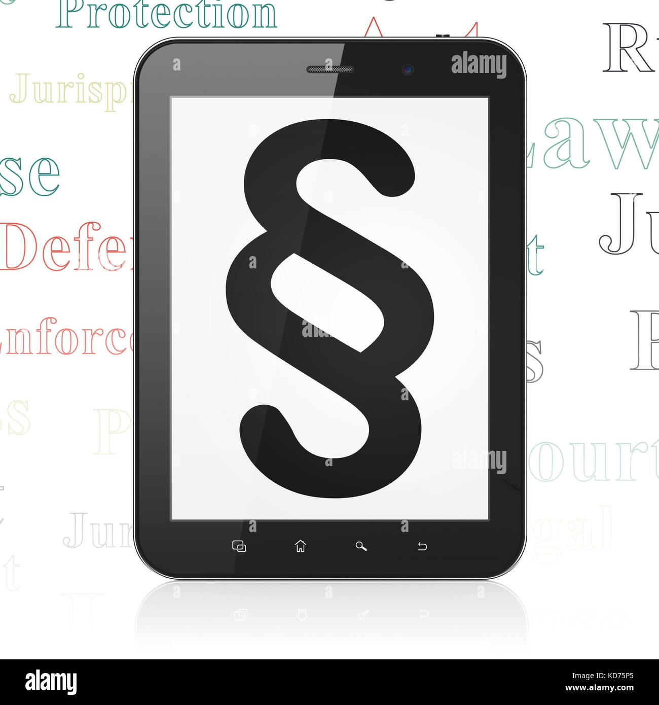 Law concept: Tablet Computer with Paragraph on display Stock Photo - Alamy