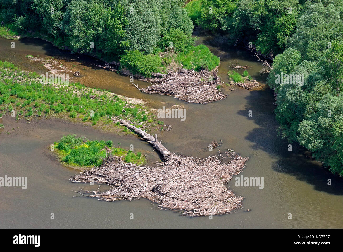 The lower stretch of the Mura River, Croatia Slovenia and Hungary Stock ...