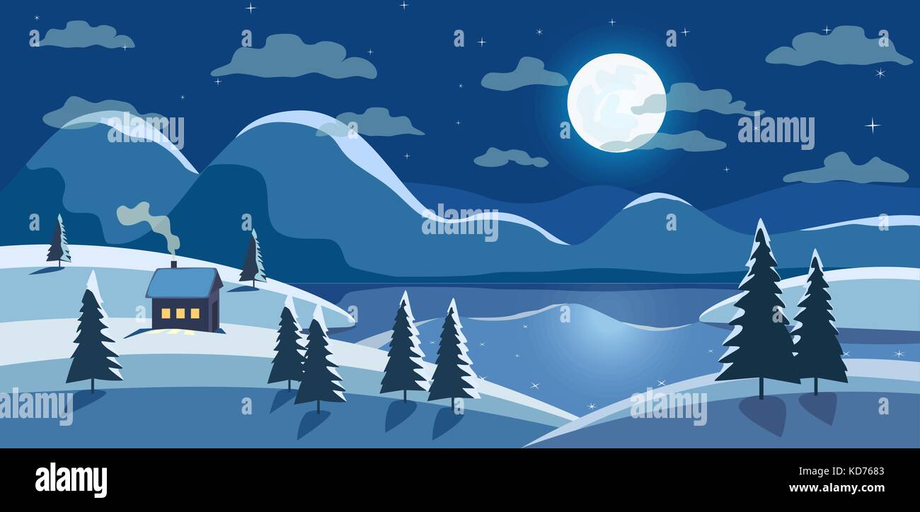 Winter nature landscape Stock Vector Image & Art - Alamy