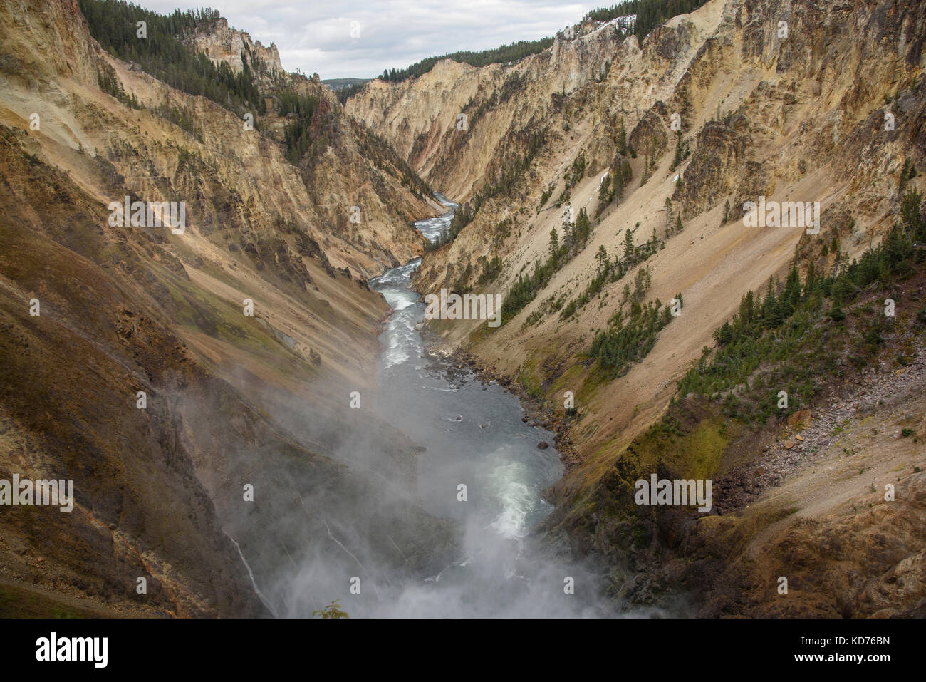 Grand Canyon of the Yellowstone at Yellowstone National Park Stock ...