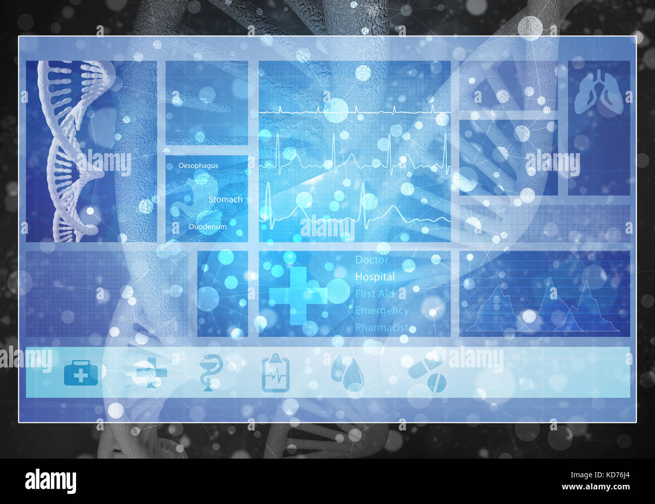 Medicine user interface Stock Photo - Alamy