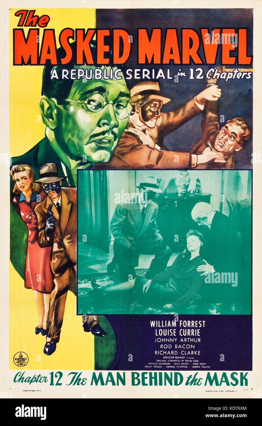 THE MASKED MARVEL 1943 Republic Pictures film serial with William ...
