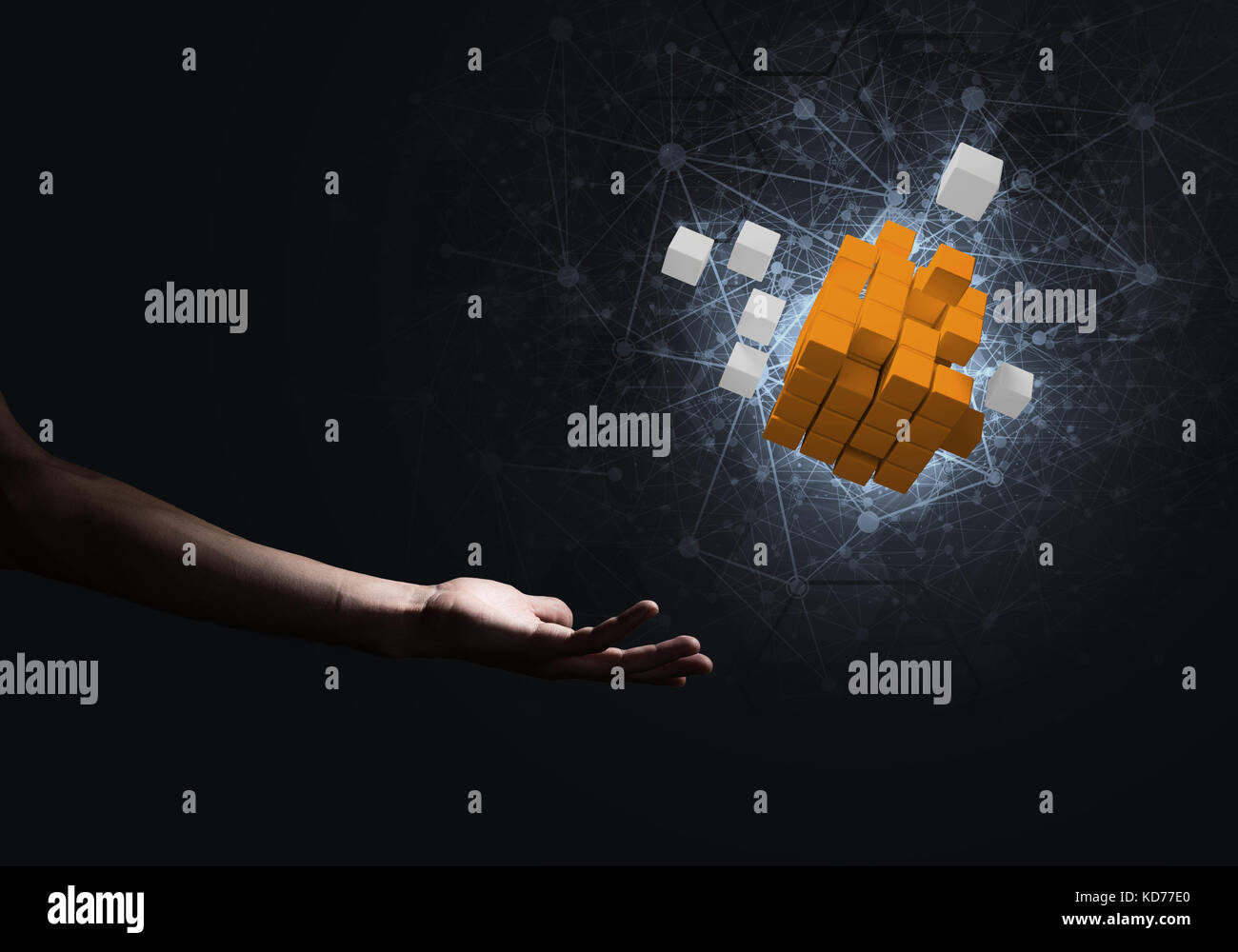Idea of new technologies and integration presented by cube figure Stock ...