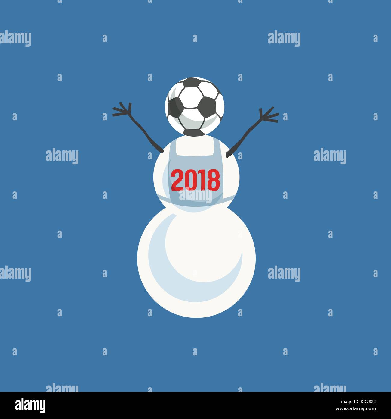 Snowman and soccer ball Stock Vector Image & Art - Alamy