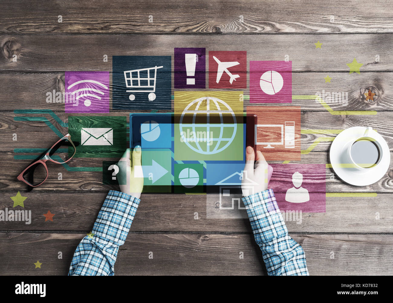 Concept of social communication and networking with media user ...