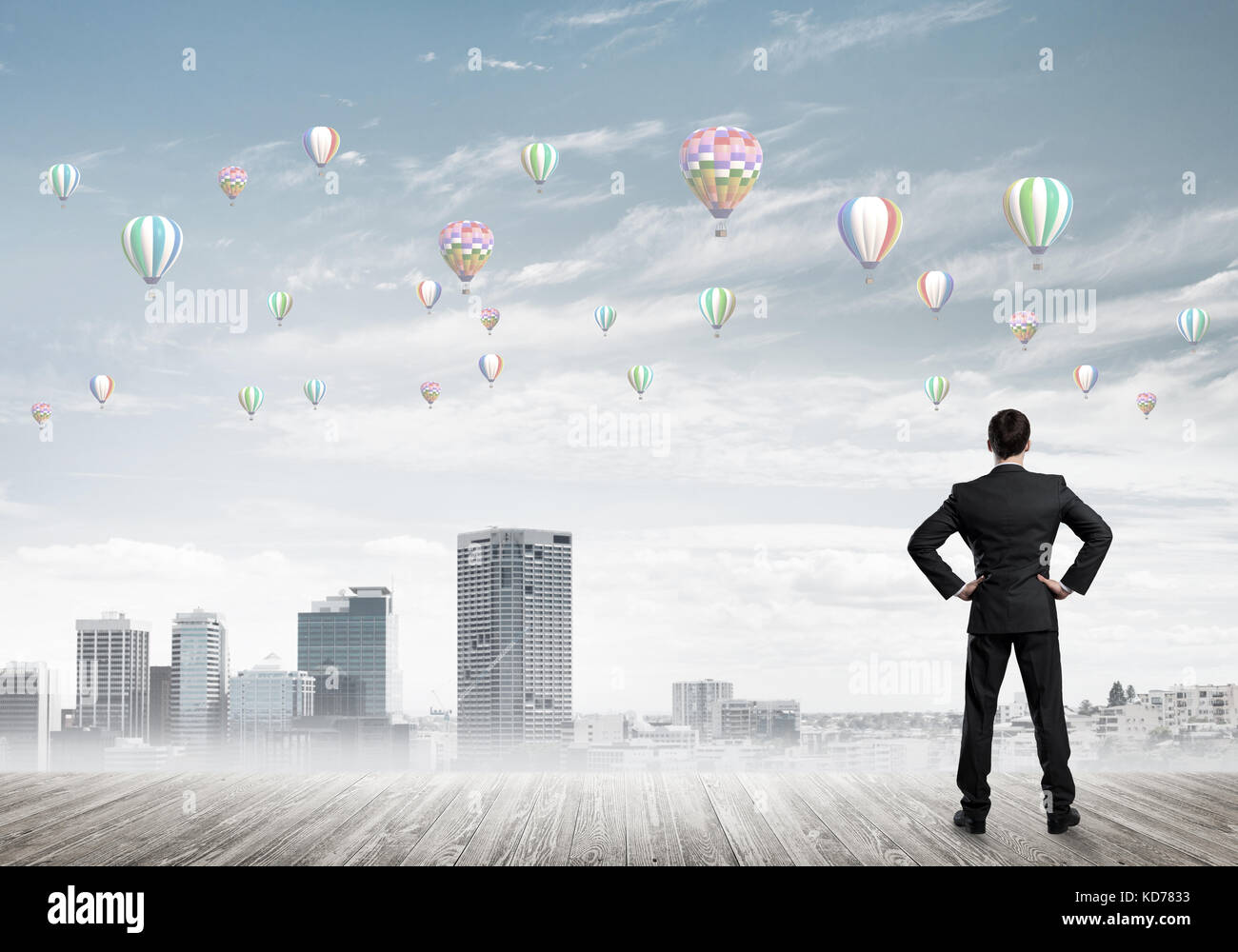 Motivation and inspiration concept with modern cityscape and ...