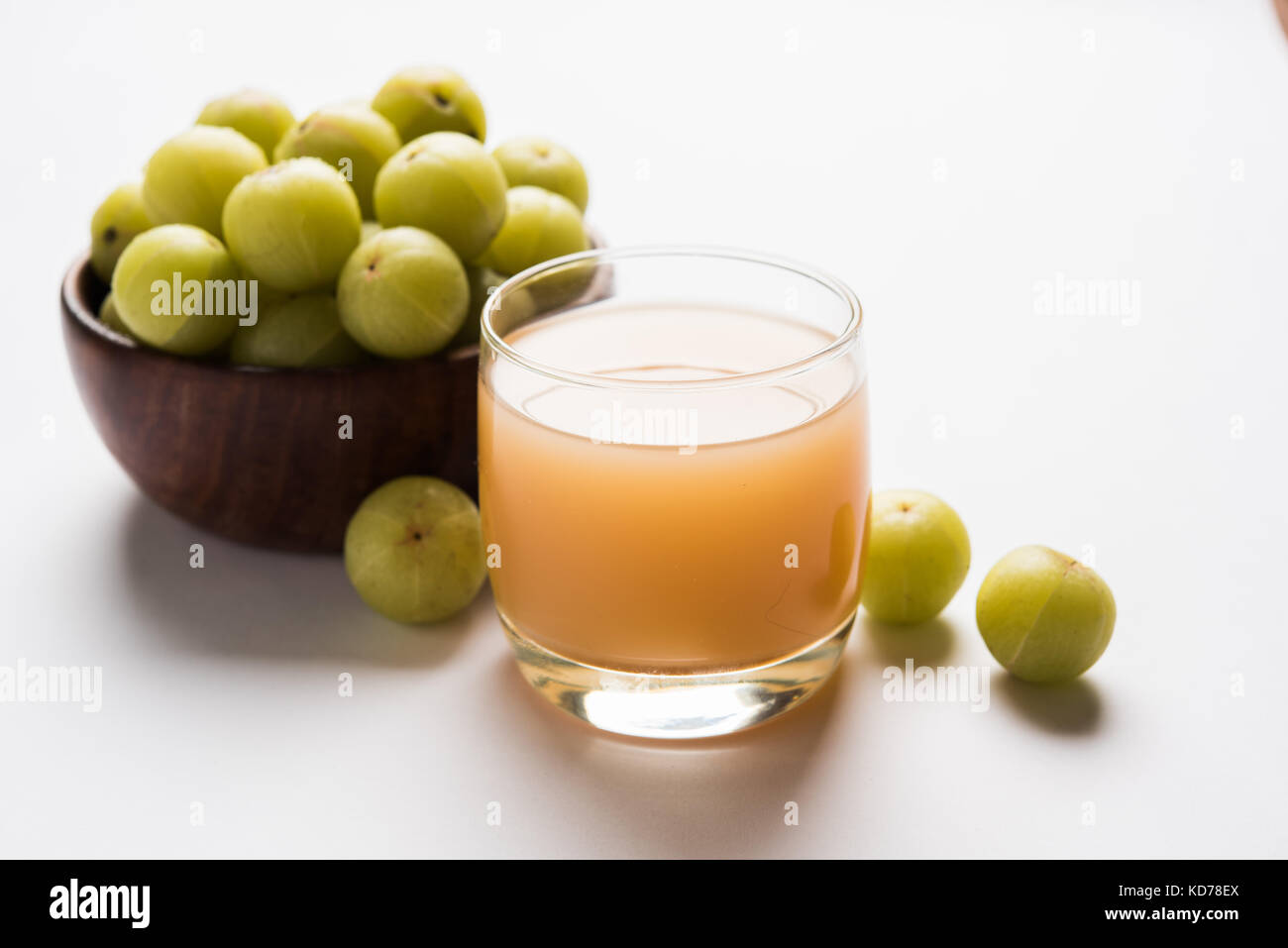 Indian fresh gooseberry juice or stock photo of Amla juice (Phyllanthus ...