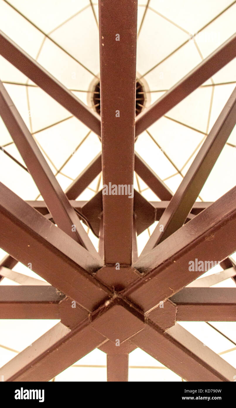 The roof beams of an outdoor performance space in Edina, Minnesota ...