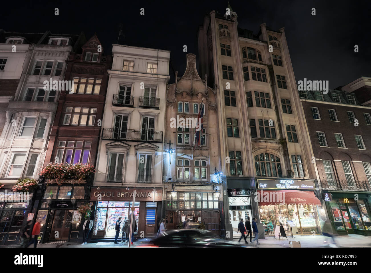 Central London street scene at night Stock Photo - Alamy