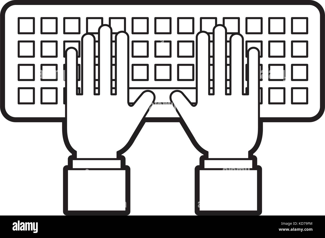 hands programmer working keyboard laptop Stock Vector Image & Art - Alamy