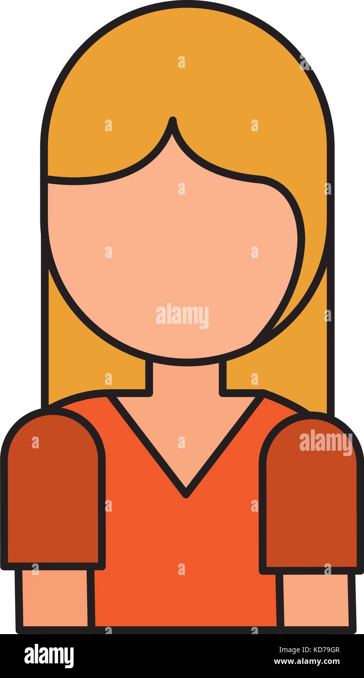 cartoon girl portrait people female character Stock Vector Image & Art ...