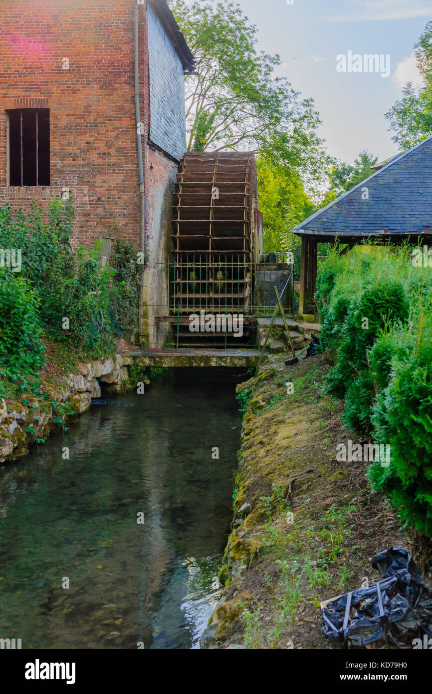 Watermill in the village Orbec, in the Calvados department in the ...