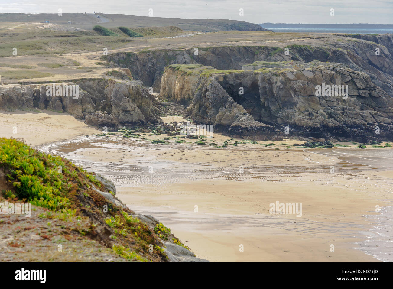 Coastal landscape in the Quiberon peninsula, Brittany, France Stock ...