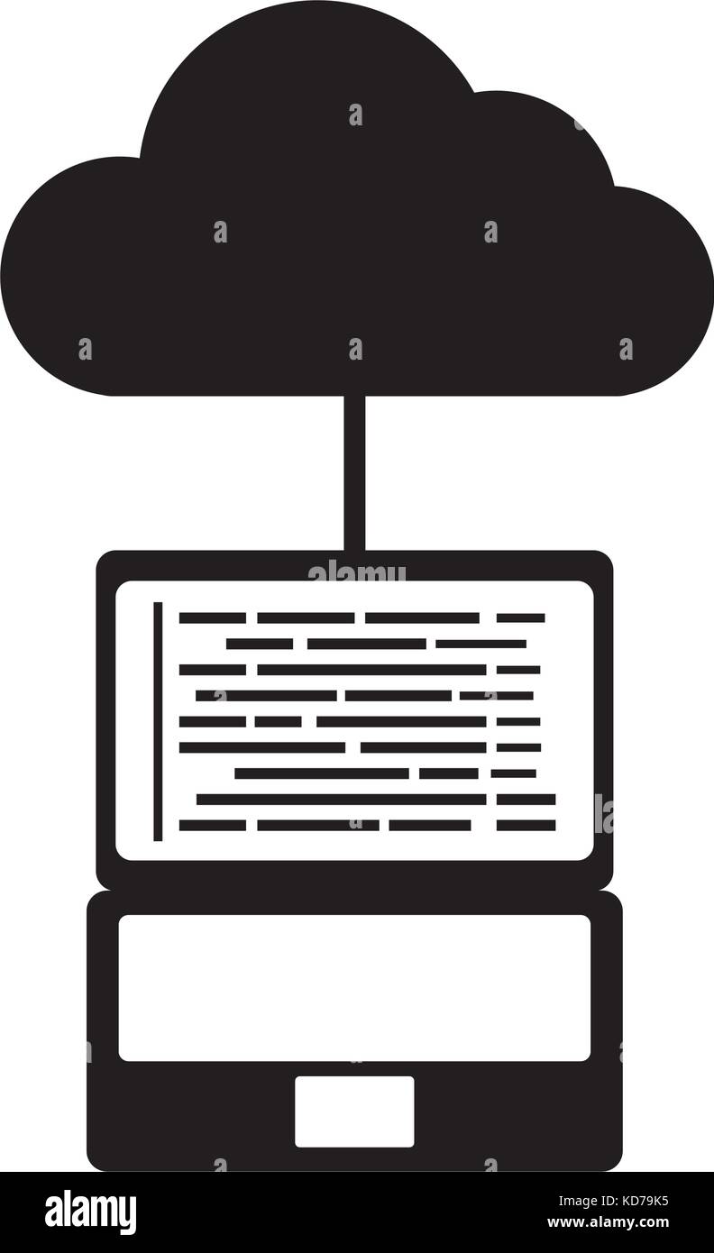 cloud computing laptop programming code storage Stock Vector Image ...