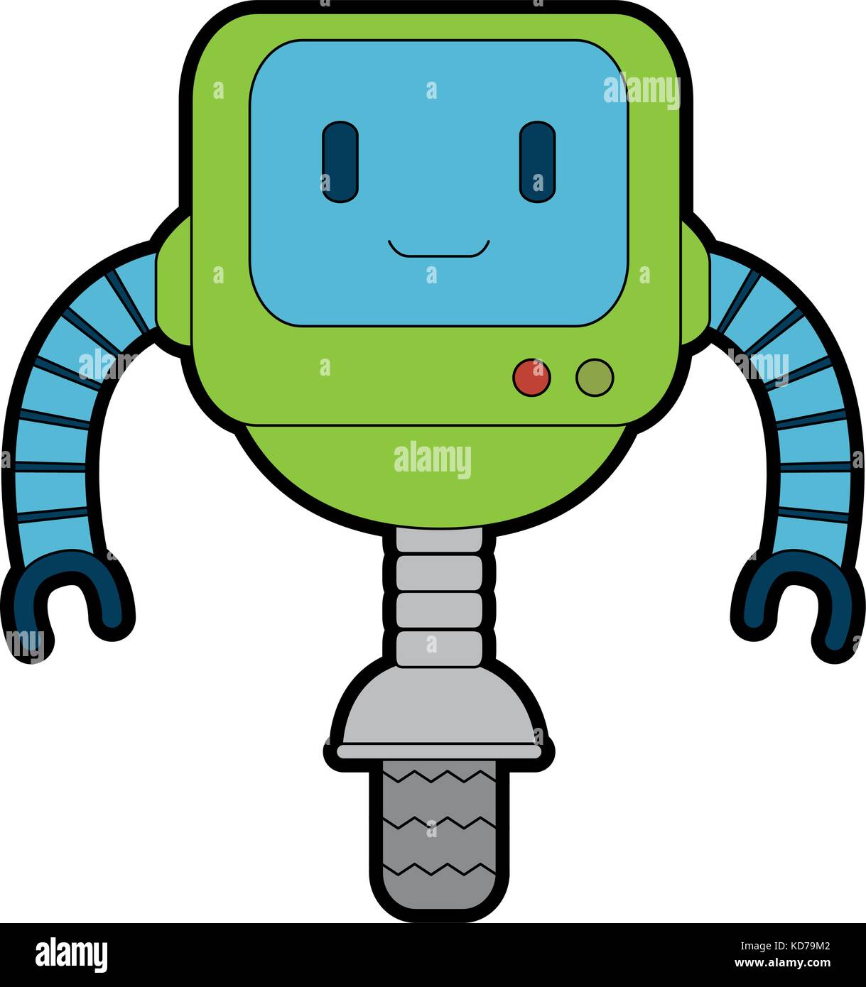 electronic robot with wheels vector illustration design Stock Vector ...