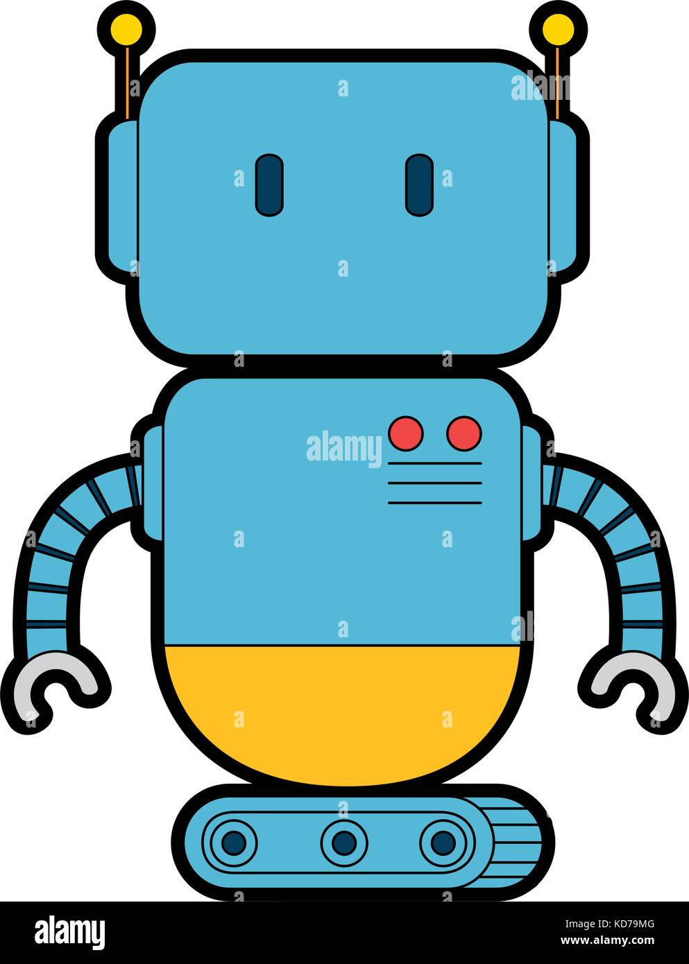 electronic robot with wheels vector illustration design Stock Vector ...