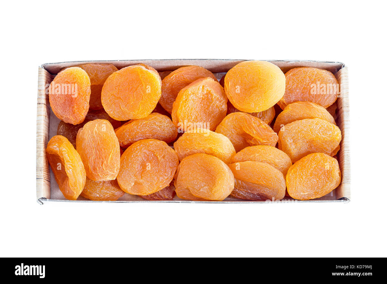Dried apricots in a shopping package, isolated on white Stock Photo - Alamy