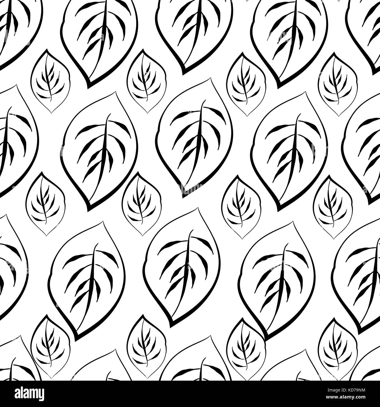 Monochrome foliage seamless printable pattern Stock Vector Image & Art ...