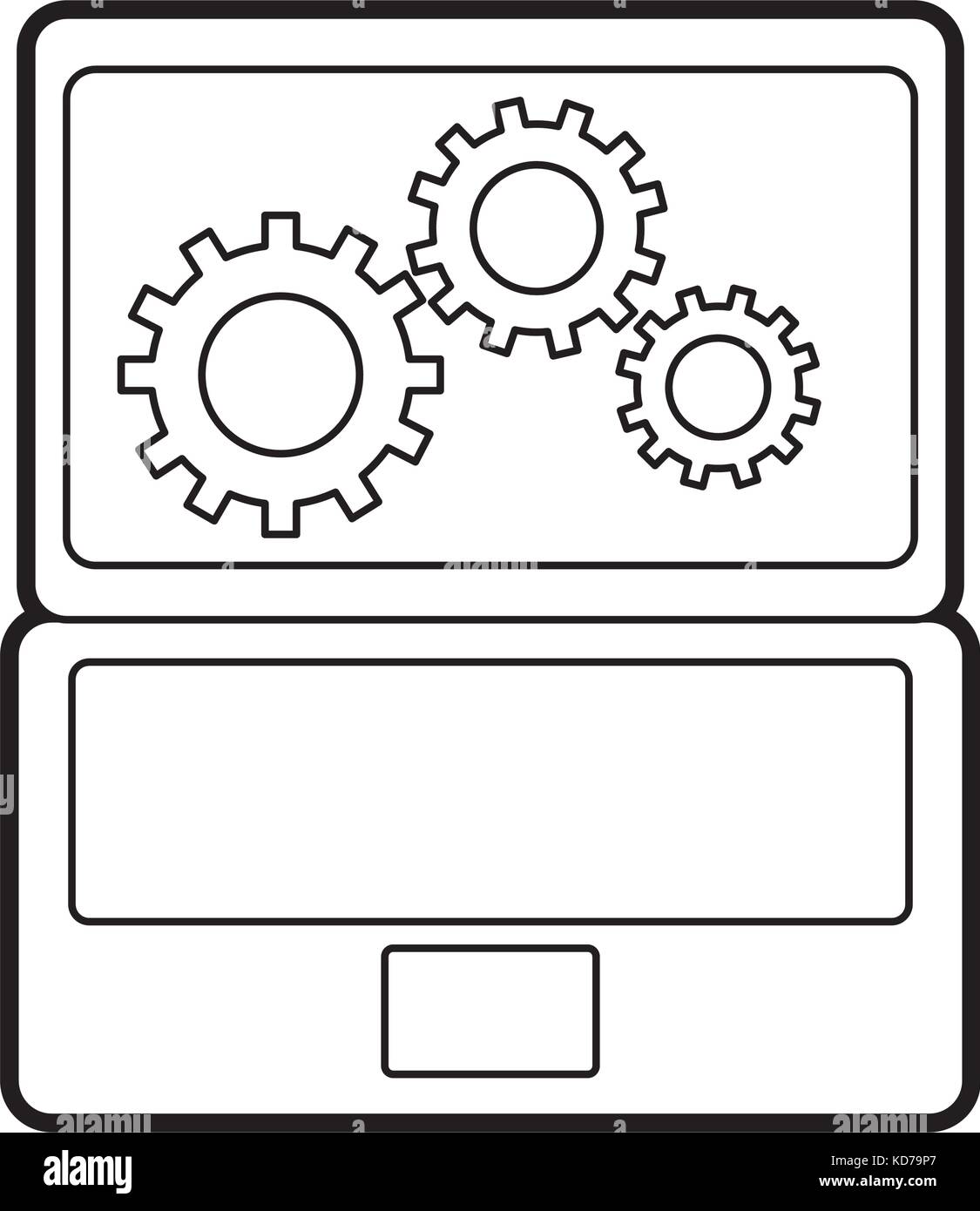 laptop and gears hardware technical icon web icon Stock Vector Image ...