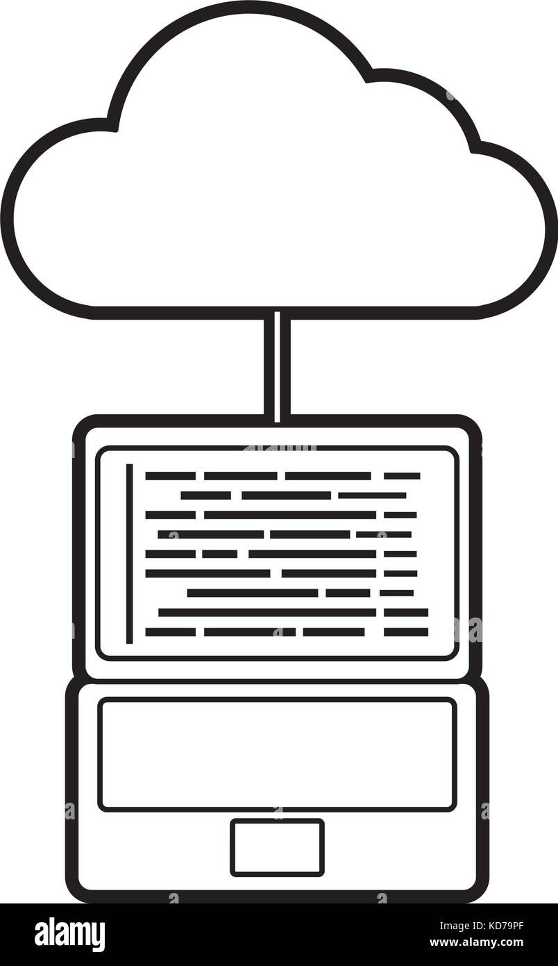 Cloud Computing Laptop Programming Code Storage Stock Vector Image